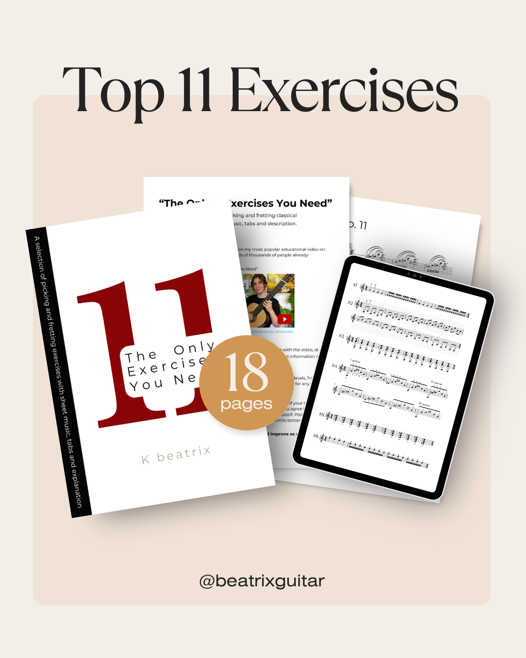 The Only Exercises You Need | Top 11 Exercises | Digital workbook – Beatrix Guitar Studio
